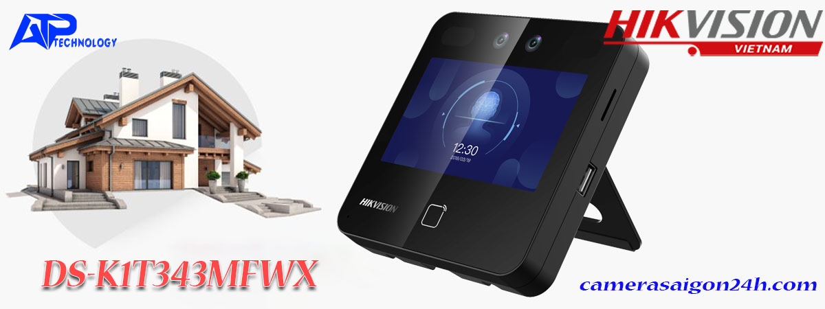 DS-K1T343MFWX Chấm Công Gương Mặt - Vân Tay